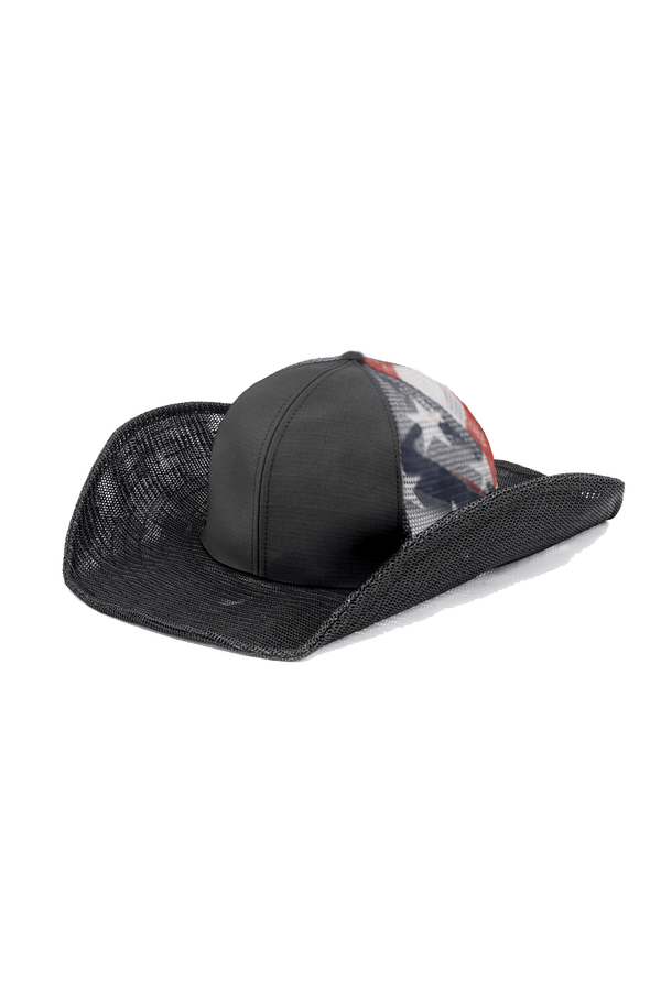 BLACK USA MESH COWBOY SNAPBACK: 6 PANEL - CUSTOM – Cowboy Snapback