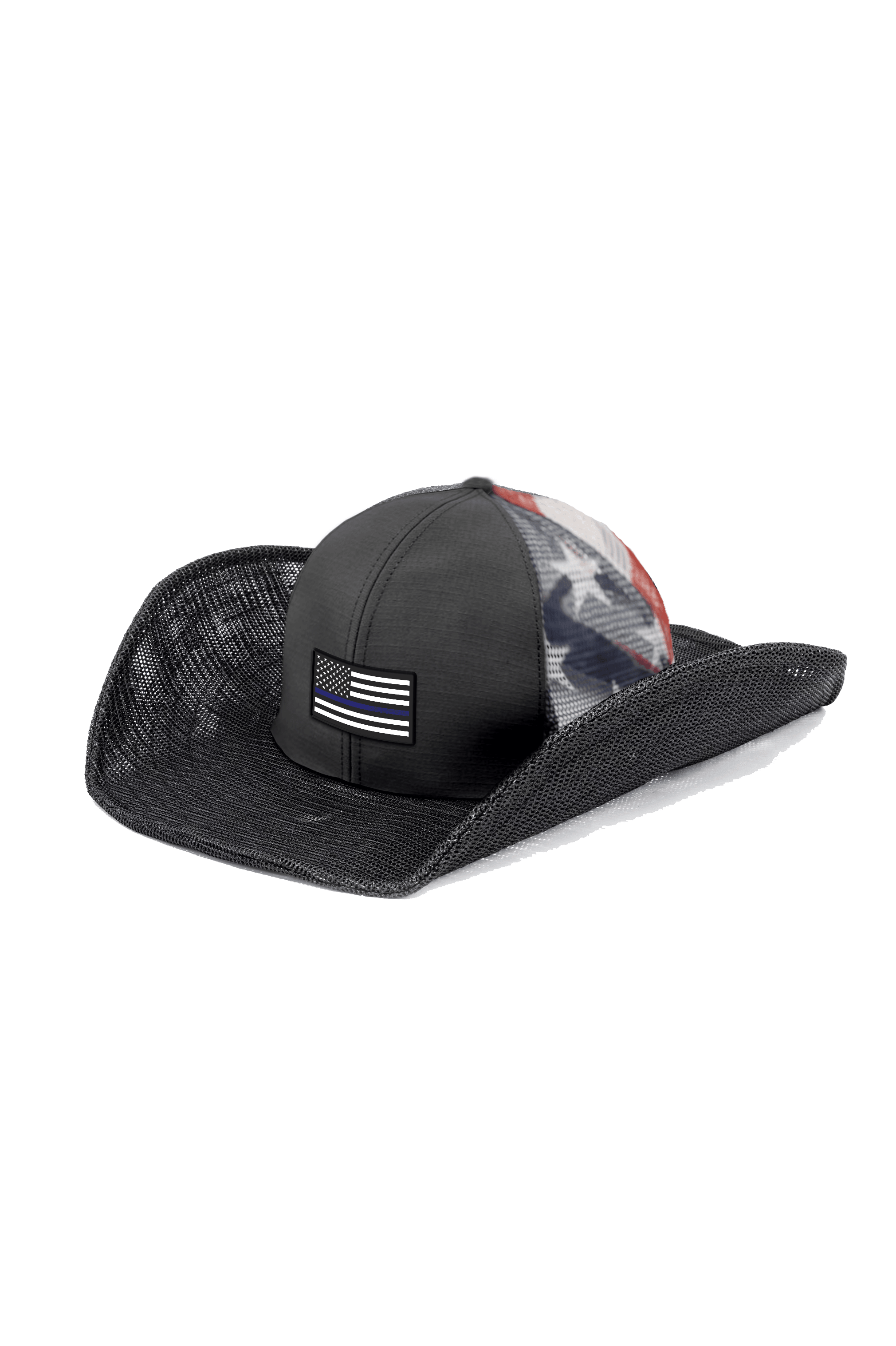 USA FLAG: THIN BLUE LINE COWBOY SNAPBACK: 6 PANEL – Cowboy Snapback